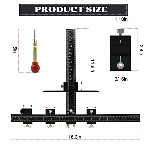 Cabinet Hardware Jig,Aluminum Alloy Cabinet Handle Template Tool-Cabinet Jig For Fast And Accurate Installation Of Handles And Pulls,Sleeve Drawer True Position Tools For Cabinet Knobs Pulls (black)