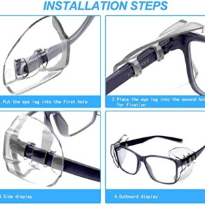 Generic 3 Pairs Safety Glasses Side Shields, Soft TPU Material, Fits Small to Medium Eyeglasses Frames, Easy Installation, Lightweight and Flexible