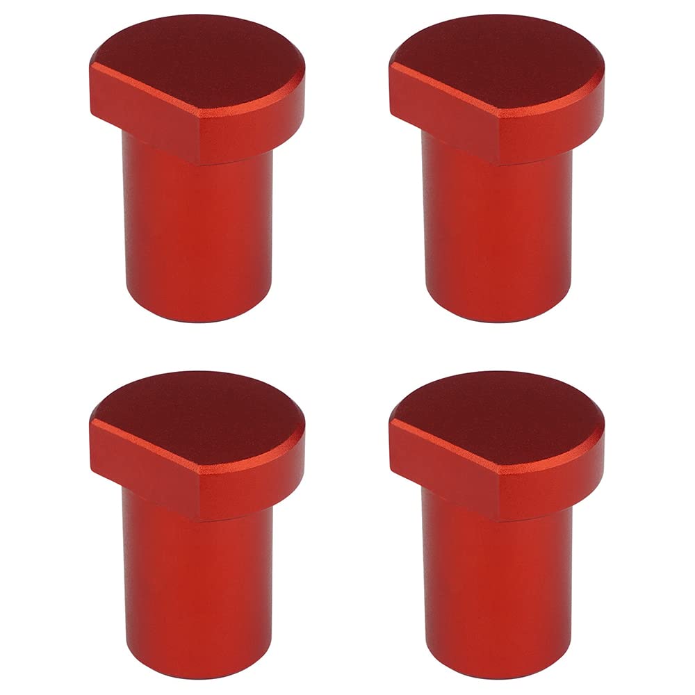 DDWT 4 Pack Aluminum Alloy Bench Dogs Woodworking Clamp for 3/4 Inch (19mm) Dog Hole (Red)