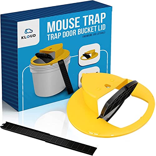 Mouse Rat Traps Bucket Lid 5 Gallon Bucket | Humane & Lethal | Indoor Outdoor House Reusable | Best Trap to Get Rid of Mice Rats and Squirrel, No Poison | No More Glue Traps | No Smoke Bombs or Shots