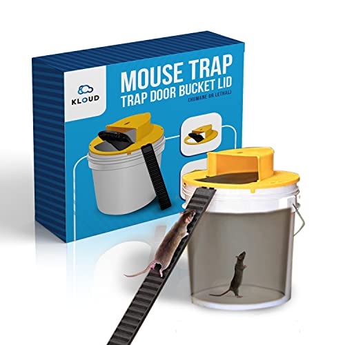 Mouse Rat Traps Bucket Lid 5 Gallon Bucket | Humane & Lethal | Indoor Outdoor House Reusable | Best Trap to Get Rid of Mice Rats and Squirrel, No Poison | No More Glue Traps | No Smoke Bombs or Shots