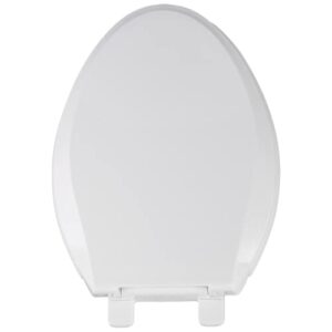 Geiweet elongated Toilet Seat with Cover,Quiet and slowly close,Easy to install and disassemble,Easy to clean,Durable plastic,Standard extended toilet,White