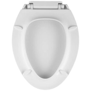 Geiweet elongated Toilet Seat with Cover,Quiet and slowly close,Easy to install and disassemble,Easy to clean,Durable plastic,Standard extended toilet,White