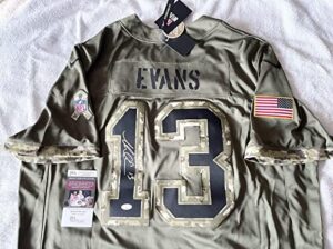 tampa bay buccaneers mike evans signed authentic nike salute service jersey jsa - autographed nfl jerseys