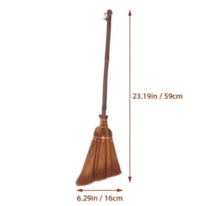 Cabilock 2 Pieces Straw Broom Natural Grass Broom Hand Handle Broom Straw Broom Floor Cleaning: Sweeping