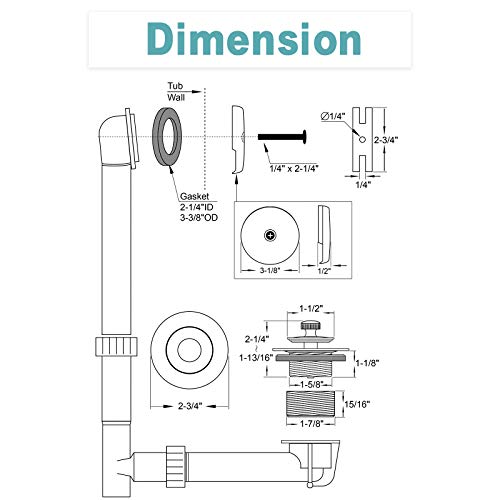 BESTILL Bathtub Drain Kit and Overflow Faceplate, Champagne Bronze