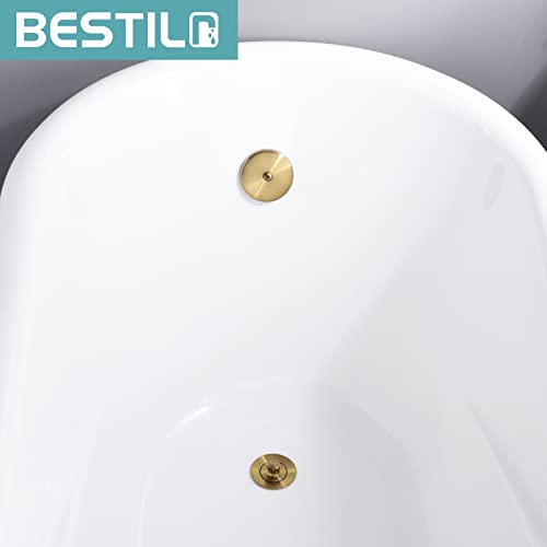 BESTILL Bathtub Drain Kit and Overflow Faceplate, Champagne Bronze