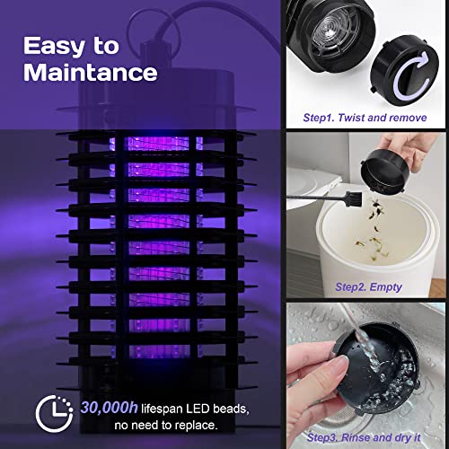 2-Pack BANPESTT Bug Zapper Indoor,Electric Mosquito Zapper,Insect Catcher for Inside Home, Indoor Trap & Killer for Gnat,Moth,Fruit Fly,Fungus（Black）