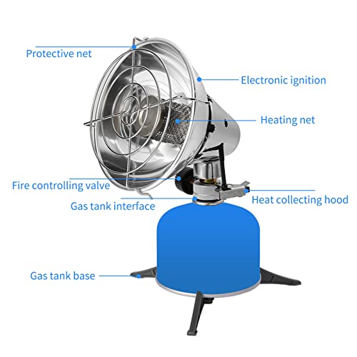 Ailgely Portable Heater, Outdoor Camping Gas Heater, Mini Space Heater, for Outdoor Tent Camping Hiking Fishing