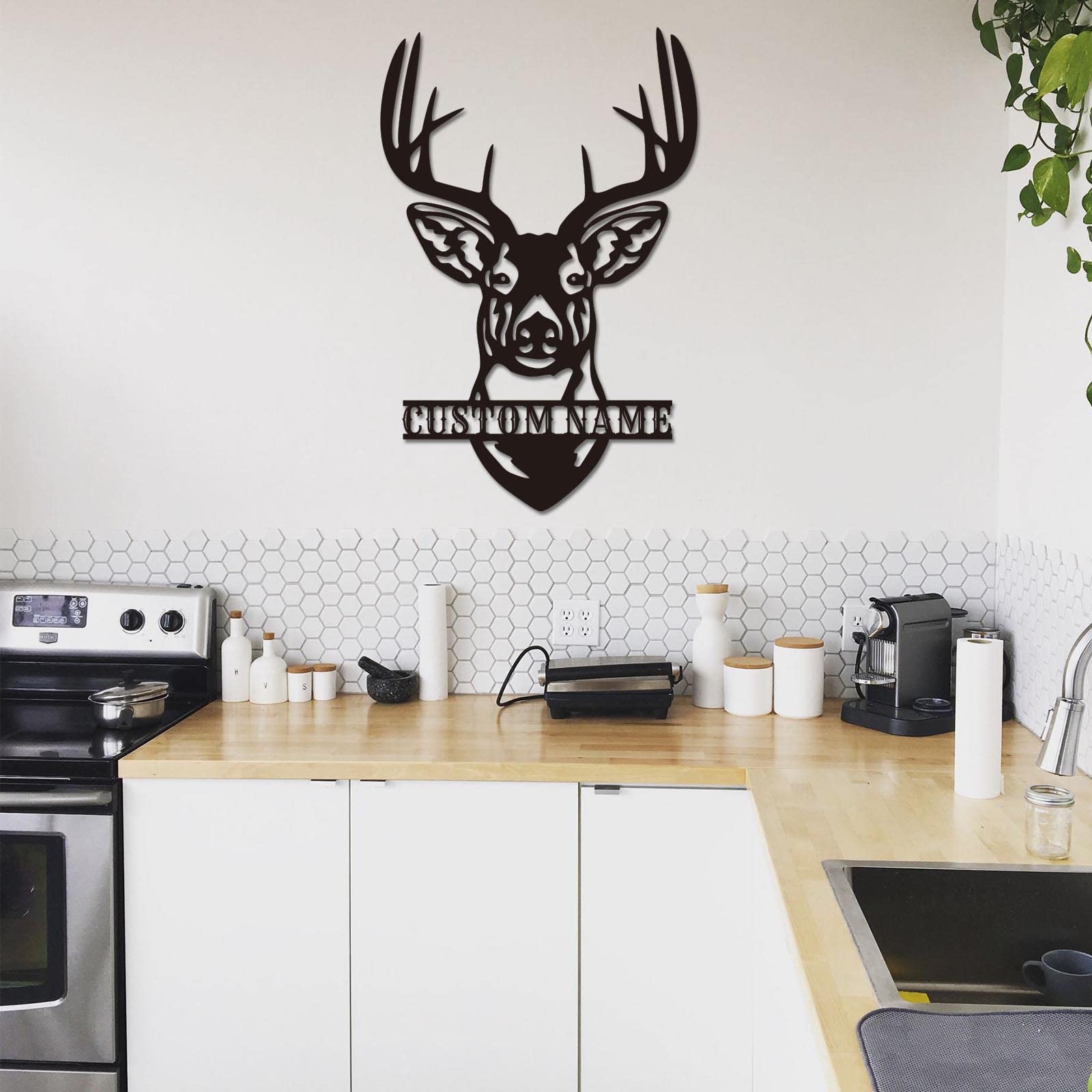 Deer Art Wall Decor Hunter Signs Personalized Deer Metal Signs Indoor Housewarming Gifts Outdoor Decor Christmas Gifts Deer Wall Art Decor Dad's Gifts Kitchen Signs Deer Wall Decor