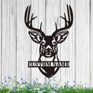 Deer Art Wall Decor Hunter Signs Personalized Deer Metal Signs Indoor Housewarming Gifts Outdoor Decor Christmas Gifts Deer Wall Art Decor Dad's Gifts Kitchen Signs Deer Wall Decor