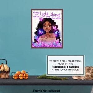 African Americans Black Girl Magic Wall Art & Decor - Black women Inspiration Saying - Women's empowerment Motivational poster - Teen Little Girls Bedroom decoration - Daughter Gift - Family Wall Art