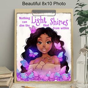 African Americans Black Girl Magic Wall Art & Decor - Black women Inspiration Saying - Women's empowerment Motivational poster - Teen Little Girls Bedroom decoration - Daughter Gift - Family Wall Art