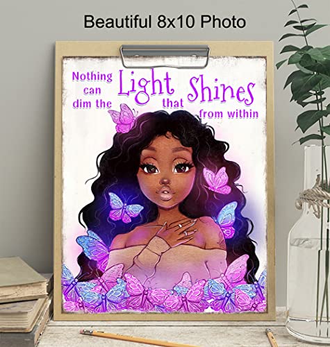 African Americans Black Girl Magic Wall Art & Decor - Black women Inspiration Saying - Women's empowerment Motivational poster - Teen Little Girls Bedroom decoration - Daughter Gift - Family Wall Art