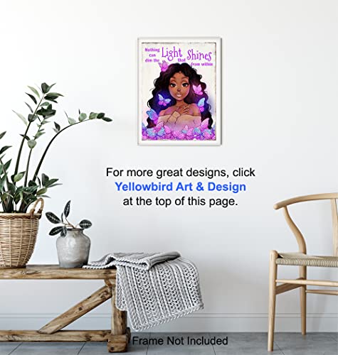 African Americans Black Girl Magic Wall Art & Decor - Black women Inspiration Saying - Women's empowerment Motivational poster - Teen Little Girls Bedroom decoration - Daughter Gift - Family Wall Art