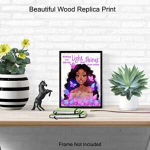 African Americans Black Girl Magic Wall Art & Decor - Black women Inspiration Saying - Women's empowerment Motivational poster - Teen Little Girls Bedroom decoration - Daughter Gift - Family Wall Art