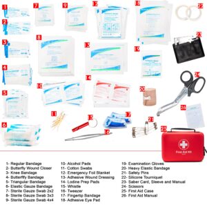 First Aid Kit 230 Piece, Waterproof, All Purpose Use Outdoor, Indoor, Car, Hiking, Office, Kitchen,