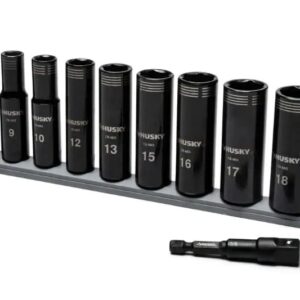 Studderz Husky Tool Set - Thin Wall Deep Impact Socket Set MM (10-Piece) - 3/8 in. Drive (305713511)