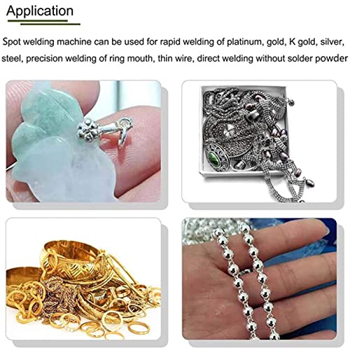 GAOMIN Jewelry Welding Machine,Pulse Spot Welder Pulse,Gold Silver Platinum Palladium Necklace Ring Jewelry Spot Welder,200/400w 220/110v 30/80A 0.5-1mm Welding Range,30A