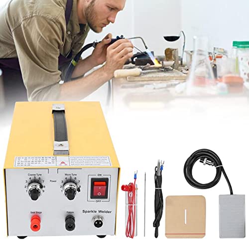 GAOMIN 200/400w 220/110v 30/80A 0.5-1mm Welding Range Automatic Spot Welder,Jewelry Welding Machine,Pulse Sparking Spot Welder Jewelry Tool with Foot Pedal for Platinum,Gold,Silver and Steel,80A