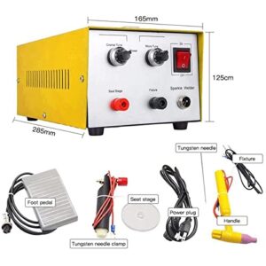 GAOMIN 200/400w 220/110v 30/80A 0.5-1mm Welding Range Automatic Spot Welder,Jewelry Welding Machine,Pulse Sparking Spot Welder Jewelry Tool with Foot Pedal for Platinum,Gold,Silver and Steel,80A