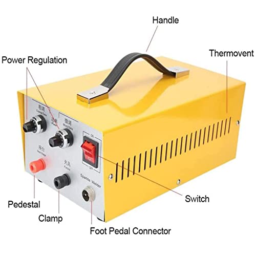 GAOMIN 200/400w 220/110v 30/80A 0.5-1mm Welding Range Automatic Spot Welder,Jewelry Welding Machine,Pulse Sparking Spot Welder Jewelry Tool with Foot Pedal for Platinum,Gold,Silver and Steel,80A