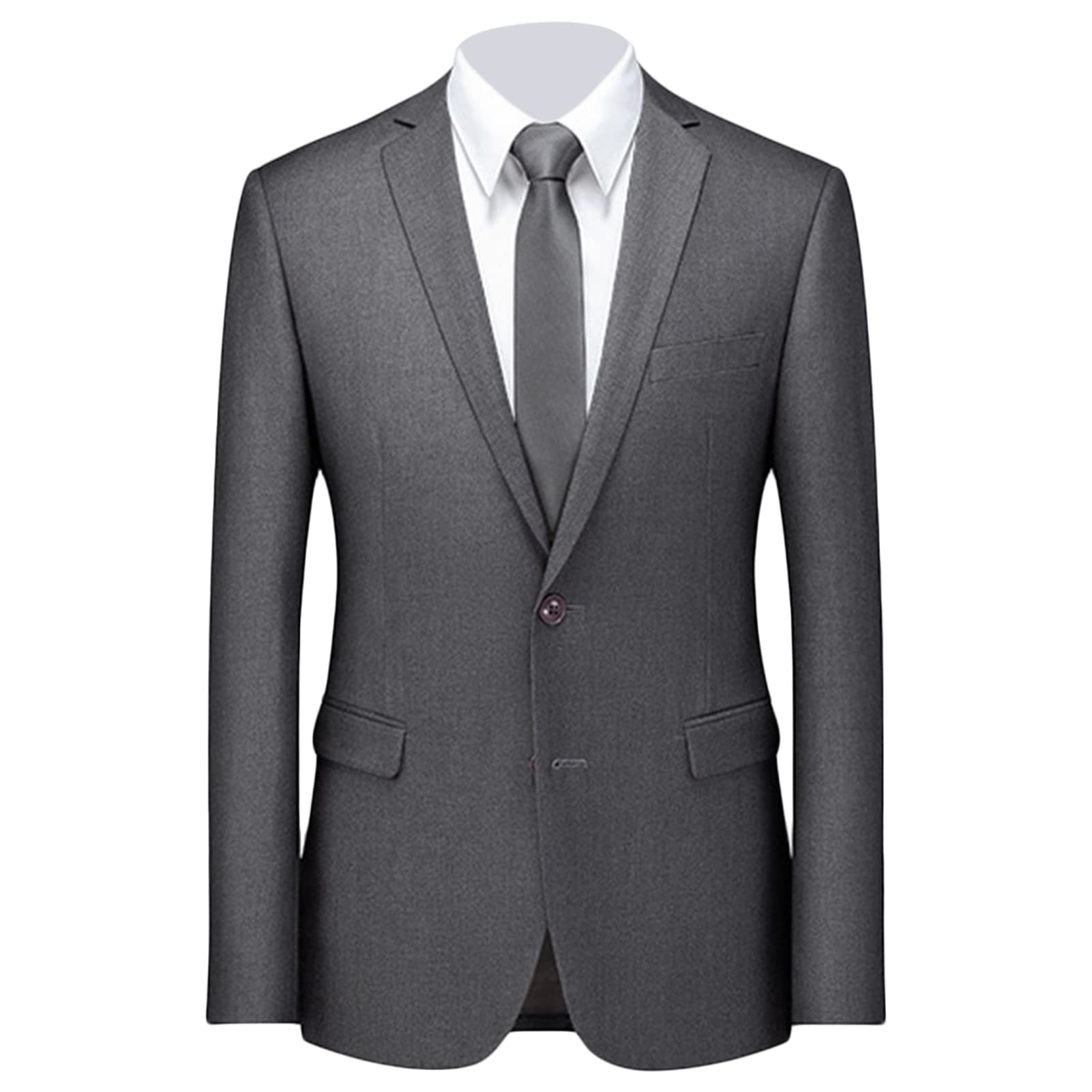 Men's Classic Slim Fit Daily Blazer One Button Lapel Slim Business Jacket Casual Formal Wedding Party Sport Coat (Grey 2,XX-Large)