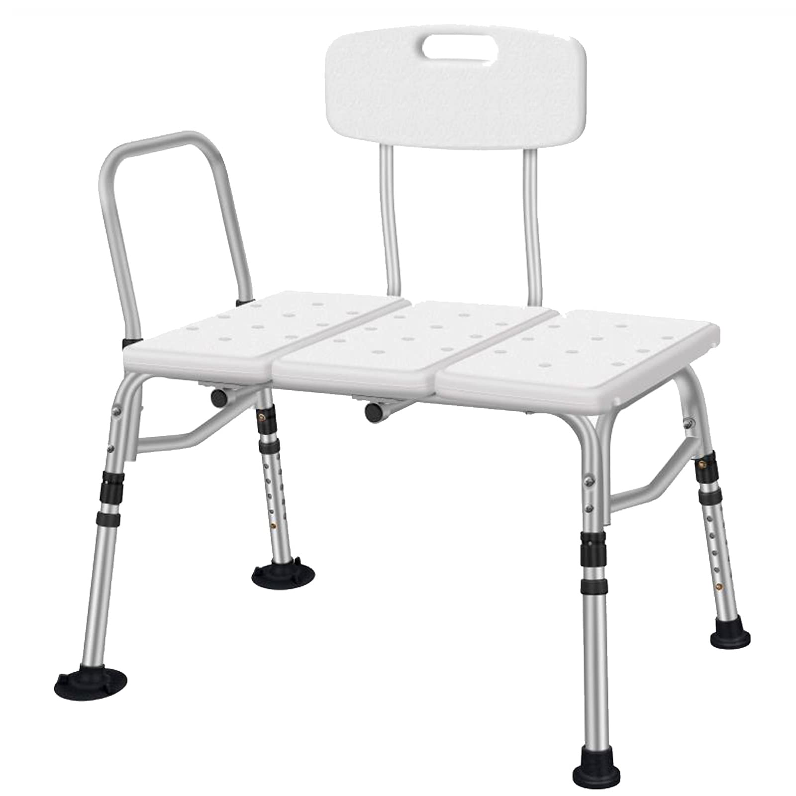 Non Slip Tub Transfer Bench for Bathtub, Shower Transfer Bench for Elderly and Disabled, Adjustable Shower Transfer Bench for Bathtub with Reversible Back, Transfer Tub Bench Bathroom Aid