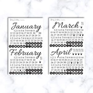 Essentials Calendar Planner and Journaling Stickers, Black and White Starter Kit for Journals and Planners, 12 Sheets, 1361 Stickers Per Pack