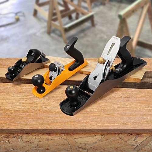 Hoteche No.4 Wood Plane - Adjustable Smoothing Bench Hand Planer for Woodworking and Trimming - 9.5-Inch Jointer Plane with 2-Inch Blade