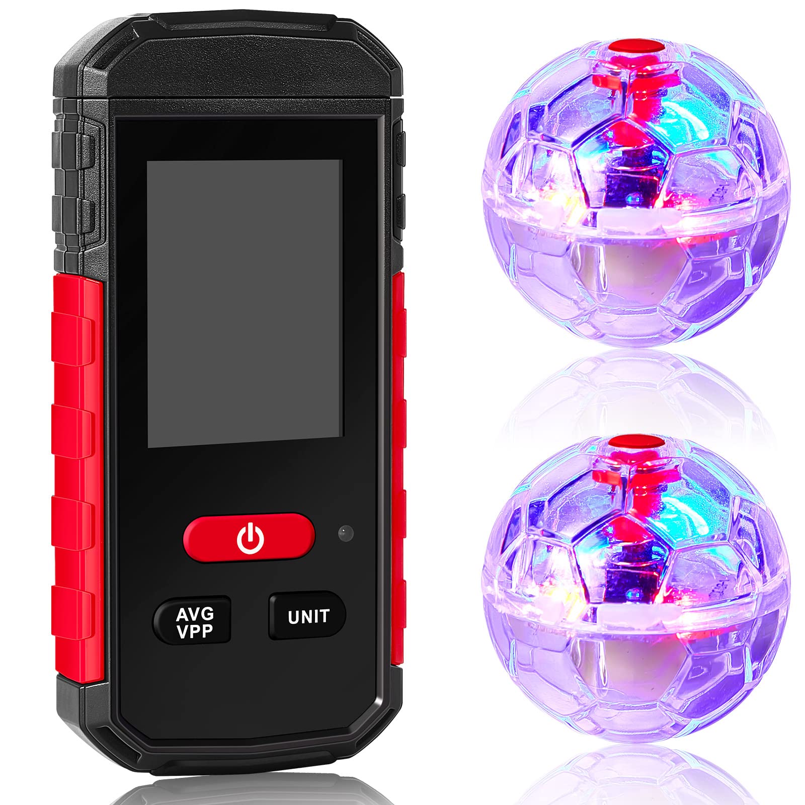 Ghost Hunting Equipment Kit, Emf Meter with 2 Motion Light up Cat Balls, Paranormal Equipment Emf Meter Detector Ghost Equipment Light up Cat Ball for Home Office Outdoor Ghost Hunting (Stylish Style)