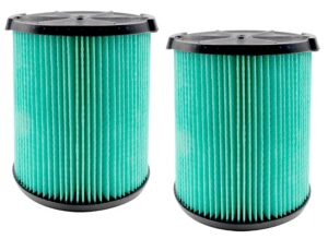 cartridge filter for craftsman cmxzvbe38753 fit craftsman 38753 hepa media wet/dry vac filter for 5 to 20 gallon shop vacuums (9-38753) (2 pack)