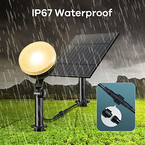 Linkind Solar Spot Lights Outdoor, 4-in-1 Solar Landscape Spotlights Outdoor IP67 Waterproof, 9.8ft Cable Dusk to Dawn Solar Outdoor Lights for Garden, Yard, Driveway Walkway, Patio, Warm White 3000K