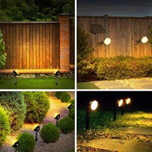 Linkind Solar Spot Lights Outdoor, 4-in-1 Solar Landscape Spotlights Outdoor IP67 Waterproof, 9.8ft Cable Dusk to Dawn Solar Outdoor Lights for Garden, Yard, Driveway Walkway, Patio, Warm White 3000K