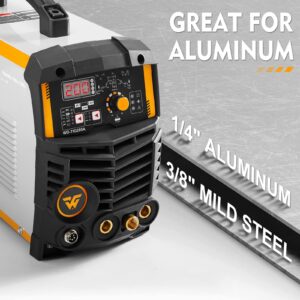 WIILDIS 200 Amp AC/DC Aluminum TIG Welder with Pulse, 220V IGBT Digital Inverter TIG/MMA Welding Machine with Foot Pedal, VRD Function for Carbon Steel,Stainless Steel and Aluminum