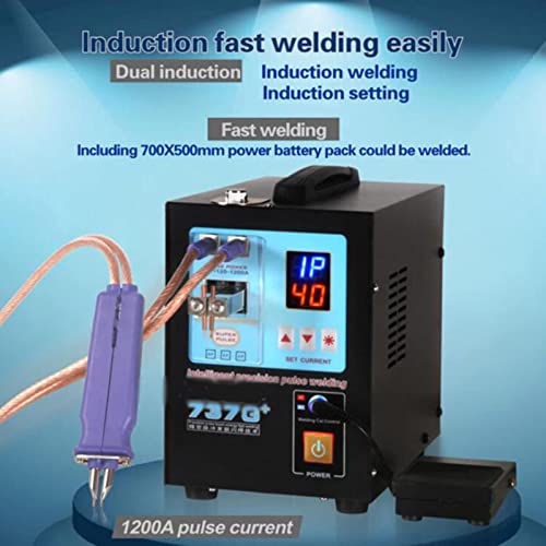 GAOMIN Pulse Spot Welder,737G Battery Welding Machine,110v-220v Battery Spot Welder and Soldering Station Portable,for 18650 Lithium-Ion Battery Pack Welding Wire-Controlled Foot Switch