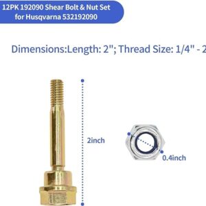 Thaekuns 10pcs 532179828, 532187494, 532188243, 532192090, 588077501, 601001986 Shear Pin Bolt and Nut for Husqvarna,AYP Snow Throwers