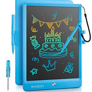 SHUESY LCD Writing Tablet for Kids – 8.5 inch Colorful Graffiti Drawing Board for Toddlers – Magic Scribble Doodle Board – Touch Screen LCD Drawing Tablet – Doodle Pad for Toddler 1-3 4-8 (Blue)