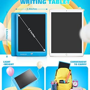 SHUESY LCD Writing Tablet for Kids – 8.5 inch Colorful Graffiti Drawing Board for Toddlers – Magic Scribble Doodle Board – Touch Screen LCD Drawing Tablet – Doodle Pad for Toddler 1-3 4-8 (Blue)