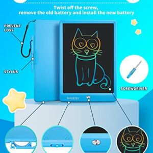 SHUESY LCD Writing Tablet for Kids – 8.5 inch Colorful Graffiti Drawing Board for Toddlers – Magic Scribble Doodle Board – Touch Screen LCD Drawing Tablet – Doodle Pad for Toddler 1-3 4-8 (Blue)