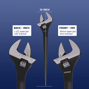 Lichamp 3pcs Spud Wrench Set, Include 12 inch Spud Wrench, 3/8" x 1/2" Dual Head Ratchet Spud Wrench and 3/4" x 7/8" Dual Socket Scaffold Wrench