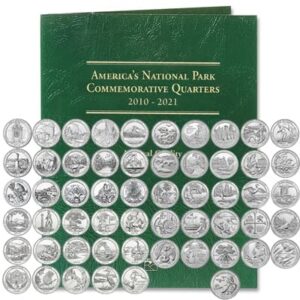 2010 d - 2021 d mint complete national park quarter set in littleton coin folder uncirculated