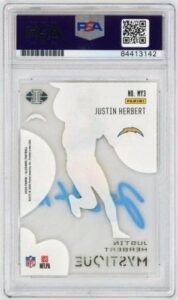 justin herbert signed panini illusions mystique rookie card psa gem mt 10 auto - football slabbed autographed rookie cards