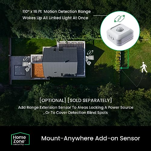 Home Zone Security 2 Pack Solar Floodlights Outdoor with Motion Sensor 40’ x 180°, 1500 Lumens, 5000K Bright White, Dusk to Dawn, Aluminum Adjustable Heads, Waterproof Flood Lights Backyard Patio