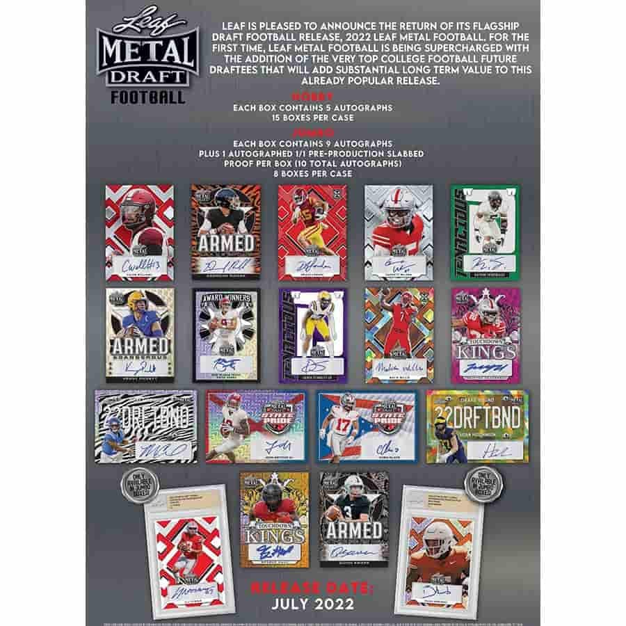 2022 Leaf Metal Draft Football Hobby Box