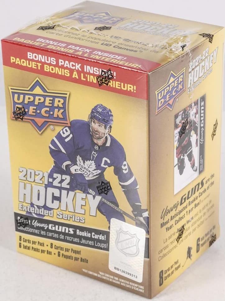 2021 2022 Upper Deck Hockey EXTENDED Series Factory Sealed Unopened Blaster Box of Packs Possible Young Guns Rookies and Jerseys