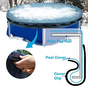 Funmit Winter Pool Cover Clips for Above Ground Pools for Swimming Pool with Metal Railing, 48 Pack