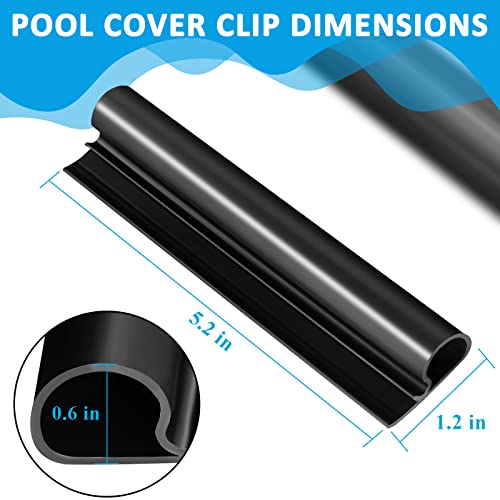 Funmit Winter Pool Cover Clips for Above Ground Pools for Swimming Pool with Metal Railing, 48 Pack