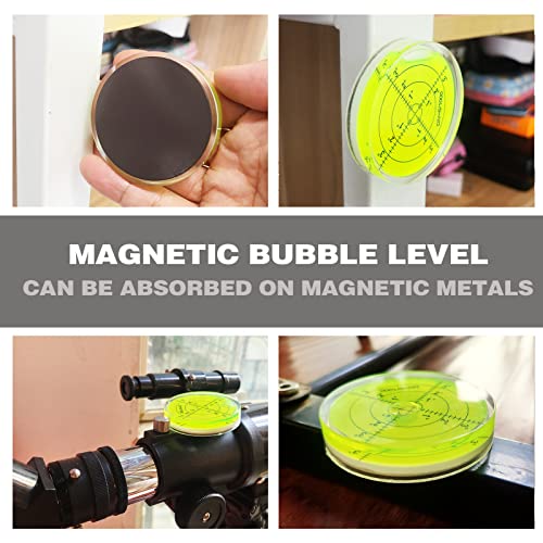 Magnetic Round Bubble Level Tool Bullseye Inclinometer Machinist Pocket Precision Spirit String Circular - Trailer Rv Leveling System Blocks Table Post Indicators Camper Leveler Magnet 2.4 Inch 60mm