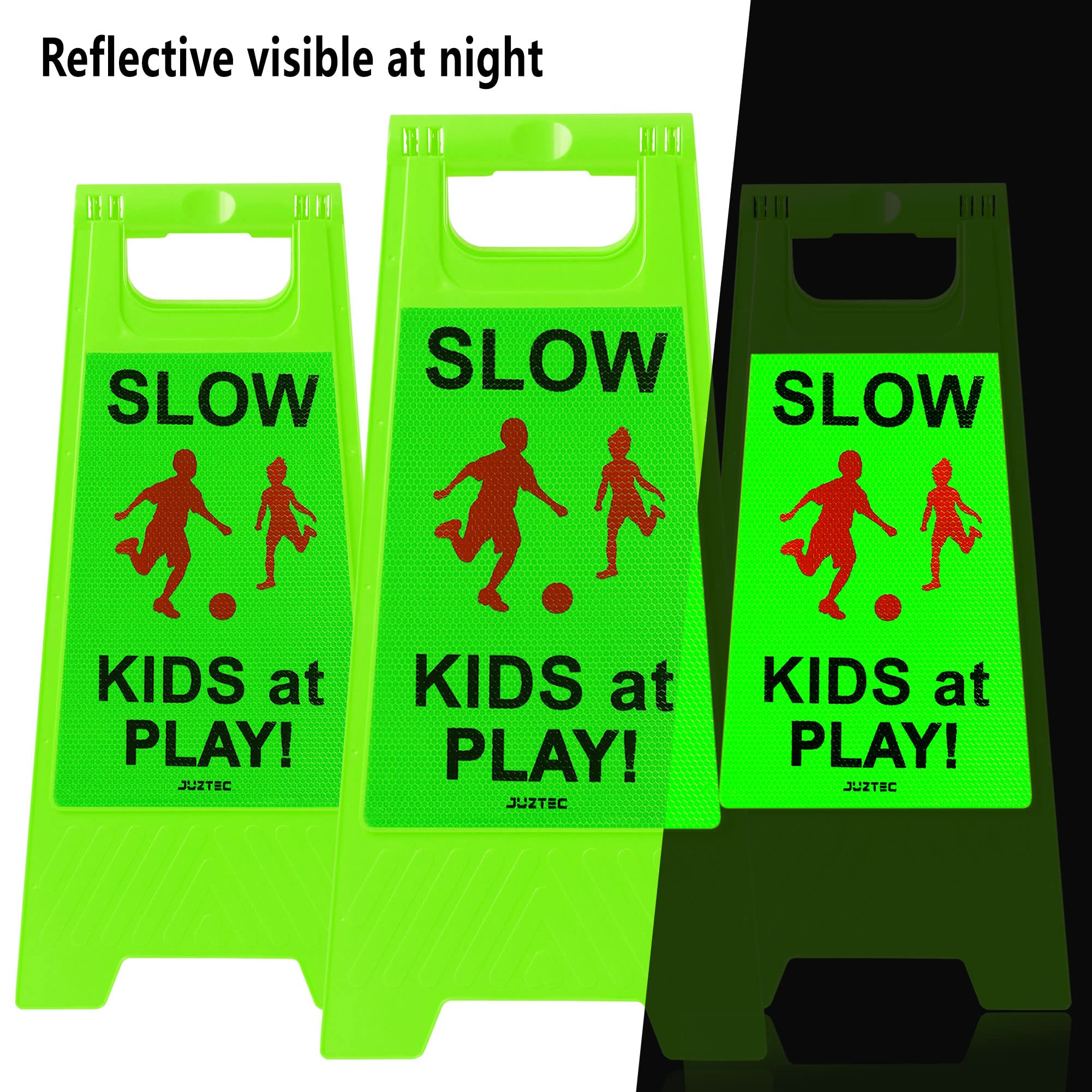 Children at Play Safety Signs For Street Kids at Play Signs For Street Slow Down Signs For Neighborhoods Kids Playing Reflective Caution Sign (3 Pack)